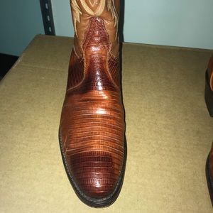Tony Lama | Shoes | Tony Lama Lizard Skin Size 1 Cowboy Boots | Poshmark